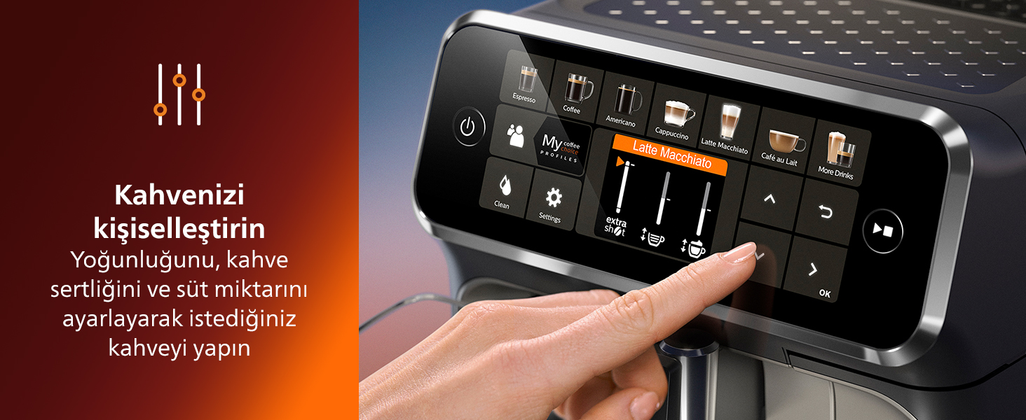 PHILIPS EP5447/90 Tam Otomatik Espresso Makinesi, LatteGo Süt Sistemi, AquaClean Filtre ...