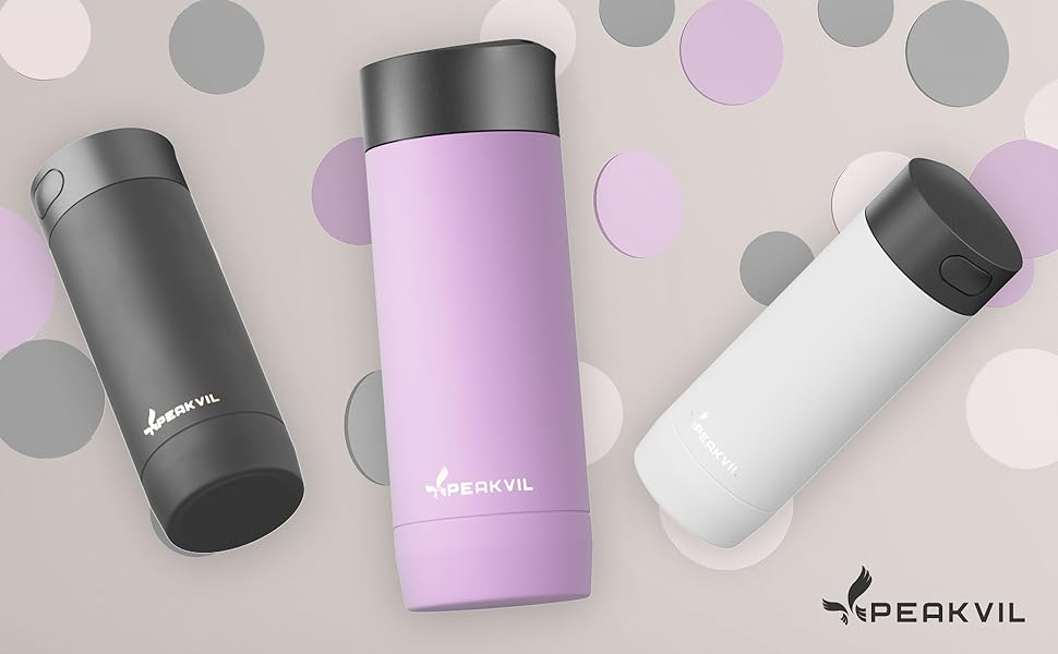 360 ml Insulated Coffee Mug to Go with Push Button Lid - Leakproof ...