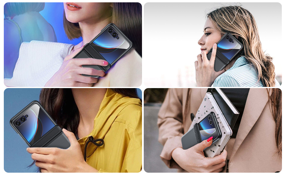 Amazon.com: BSNRM for Motorola Razr Plus Case, Built-in Screen Protector & Magnetic Hinge ...