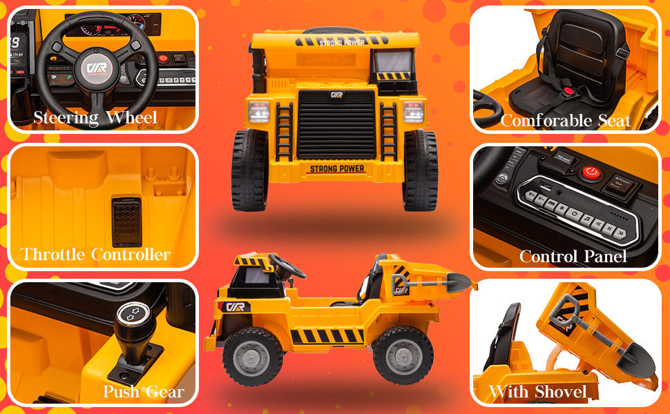 Amazon.com: Kids Ride on Dump Truck - 12v Ride on Toys, Rc Construction ...