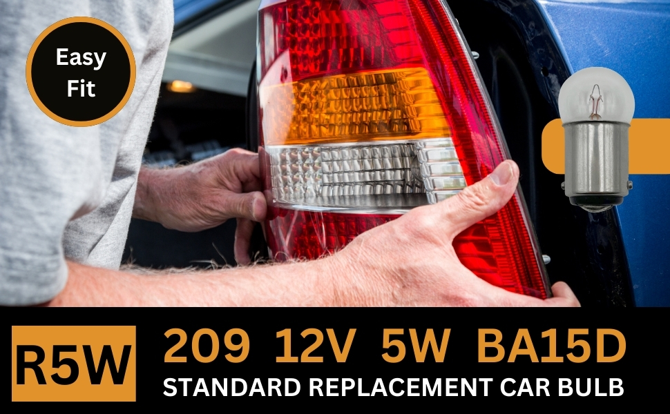 Tek Automotive 209 R5W 12V Bulb Side Light Bulb Tail Light Bulb 12V 5W Bulb BA15D Double Contact ...