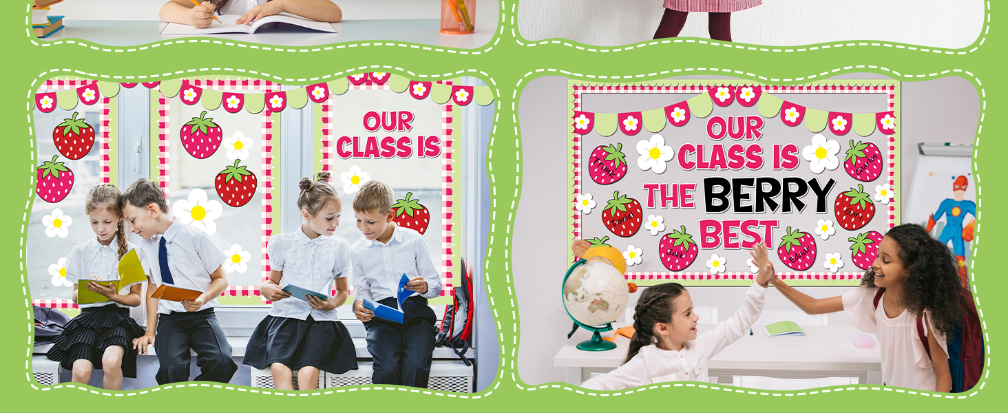 Amazon.com : ZOIIWA Strawberry Bulletin Board Back to School Bulletin ...
