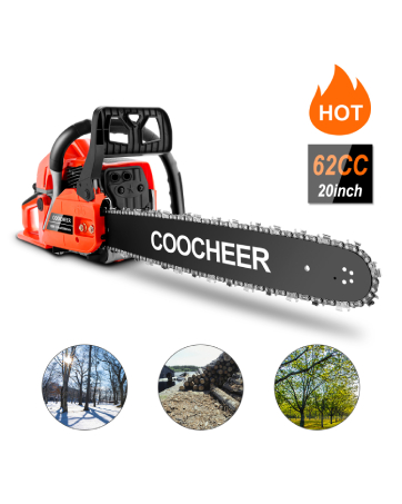 Amazon.com: COOCHEER Gas Chainsaws 20 Inch 62CC Gas Powered Chainsaw 3.5HP 2-Cycle Gas Power ...