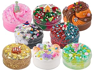 Okaybee Slime Variety Pack Different Textures, 8 Pack Slime Kit Includes Butter Slime, Rainbow ...