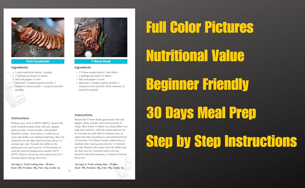 Carnivore Diet Cookbook for Easy Recipes: 2000 Days of Simple and Delicious Meat-Based Meals ...