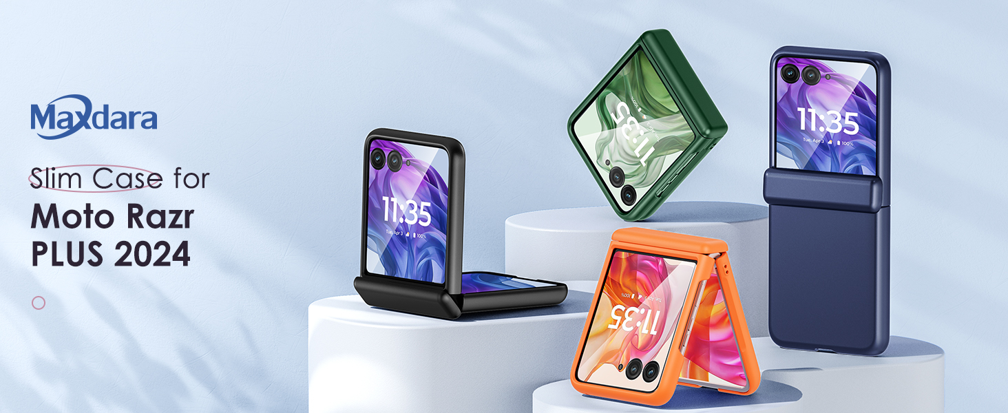 Amazon.com: Maxdara for Motorola Razr Plus 2024 Hinge Protection Case, with Built-in Tempered ...