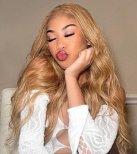 Amazon.com : OWNFUN 22 Inch Honey Blonde Lace Front Wigs Human Hair, 13x4 Body Wave Honey Blonde ...