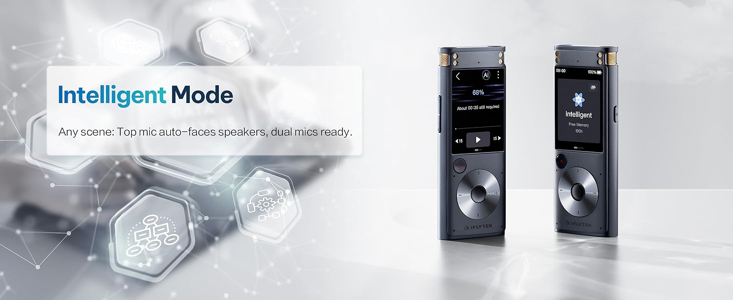 Amazon.com: iFLYTEK AI Voice Recorder with Playback & Voice Activated Recording, 32GB Digital ...