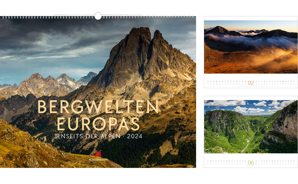 Bergwelten Europas - Jenseits der Alpen Kalender 2024, Wandkalender im Querformat (54x42 cm ...