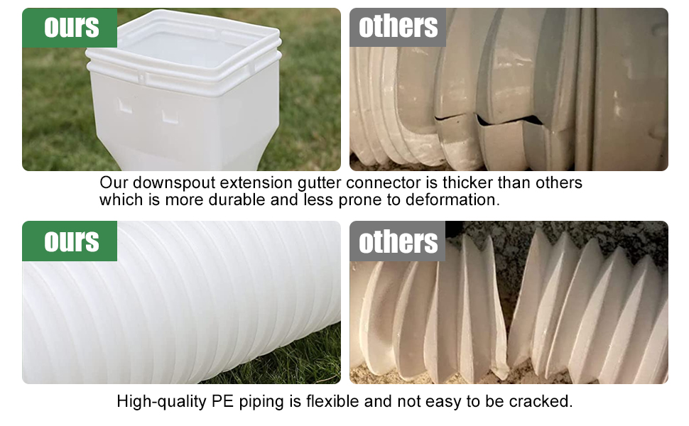 Amazon.com : F FINEC 2 Pack Rain Gutter Downspout Extensions Flexiable ...