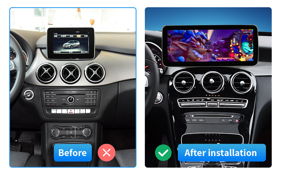 Amazon.com: Radio de coche de 12.3 pulgadas con pantalla táctil para Mercedes Benz C/A/GLC/GLA ...