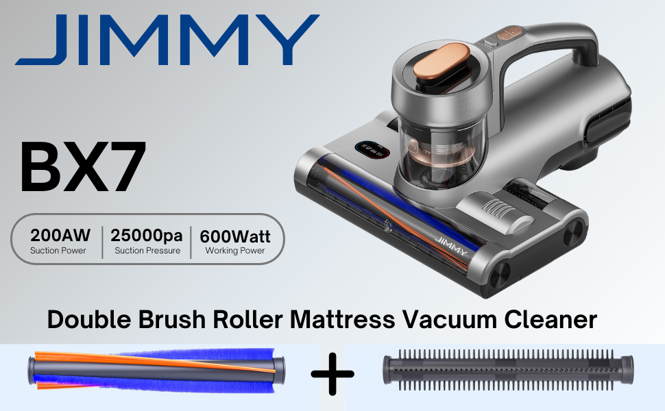 Jimmy BX7 UV Mattress Vacuum Cleaner, Anti Dust-Mite & Allergy, 600W with Double Brush Roller ...