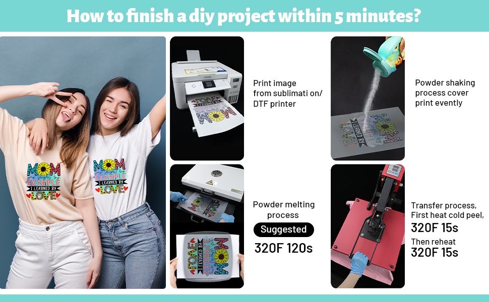 Amazon.com: KASYU DTF Powder for All Sublimation DTF Printer, 1000g / 35.2oz DTF Transfer Powder ...