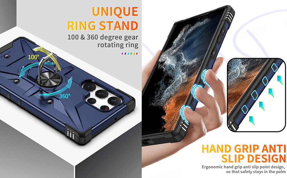 Amazon.com: TORRTOWAY Case for Samsung Galaxy S23 Ultra Case Military Grade Drop Case with ...