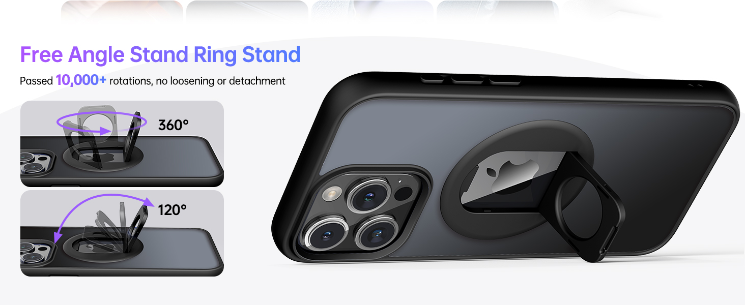 Amazon.com: Meifigno MagicRing Series for iPhone 15 Pro max Case - 360°Rotatable Ring Holder ...