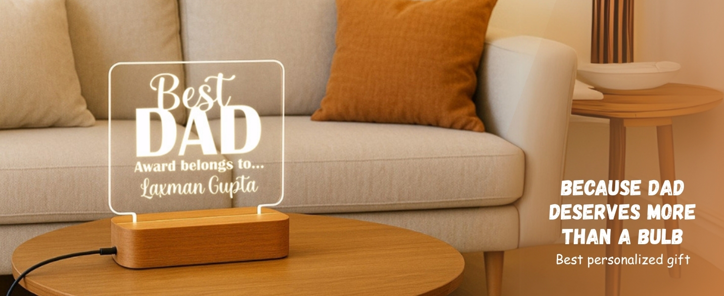 Buy Giftana Personalized Best Dad LED Night Light Lamp with Name ...