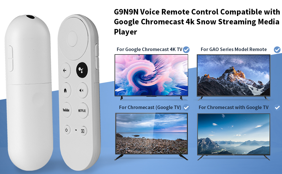 Amazon.com: G9N9N Voice Remote Control Compatible with Chromecast with Google TV HD/4K Streaming ...