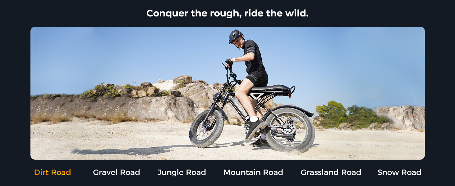 Movcan V60 Electric Bike for Adults, 1000W Motor 30MPH Top Speed 20” Fat Tire Electric Bike, 48V ...