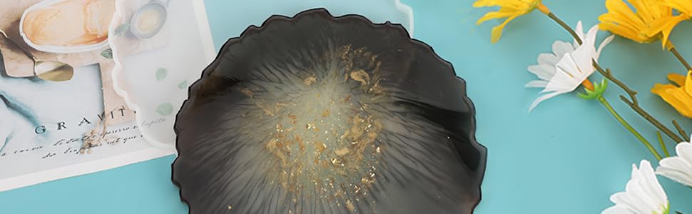 Amazon.com: Gartful Large Round Resin Tray Mold-13 inch, Irregular Silicone Serving Tray, Geode ...