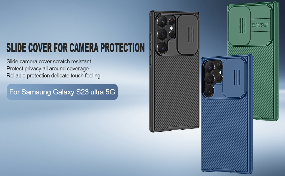 AROYI Telefoonhoes compatibel met Samsung Galaxy S23 Ultra, camerabescherming met Slide Camera ...