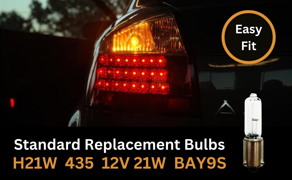 Tek Automotive 435 H21W Bulb Miniature Halogen Car Bulbs Brake Indicator Reverse Fog Light 433D ...