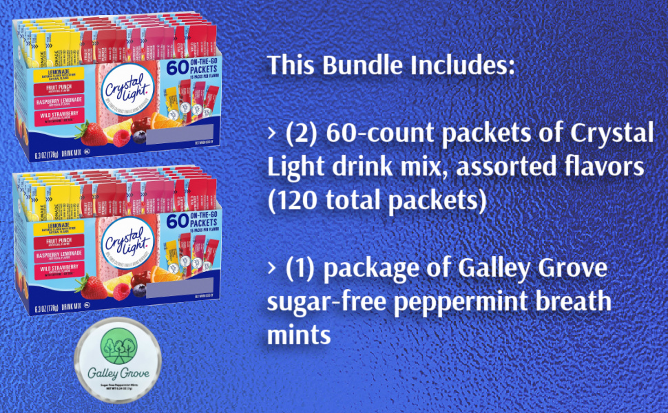 Amazon.com : Crystal Light Water Flavoring Enhancer Variety Bulk, 120 Drink Mix Packets (30 Each ...