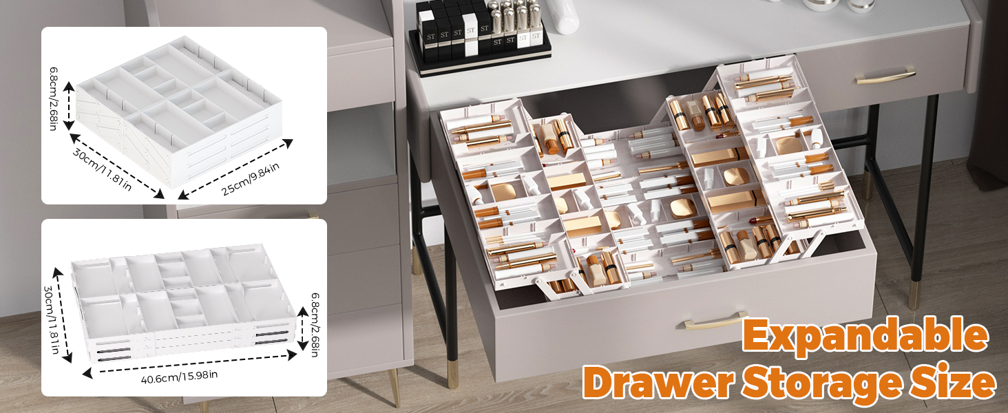 3 Tier Drawer Organizer - Expandable Junk Drawer Organizer Smart Office ...