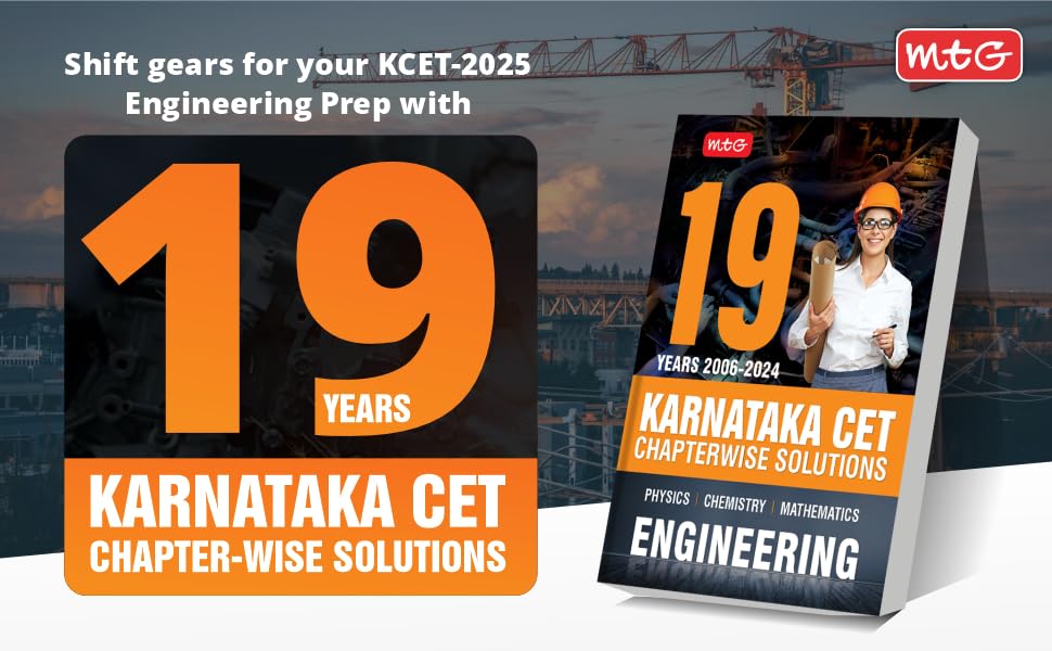 MTG 19 Years (2024-2006) Karnataka CET Chapterwise Solutions Physics, Chemistry & Mathematics ...