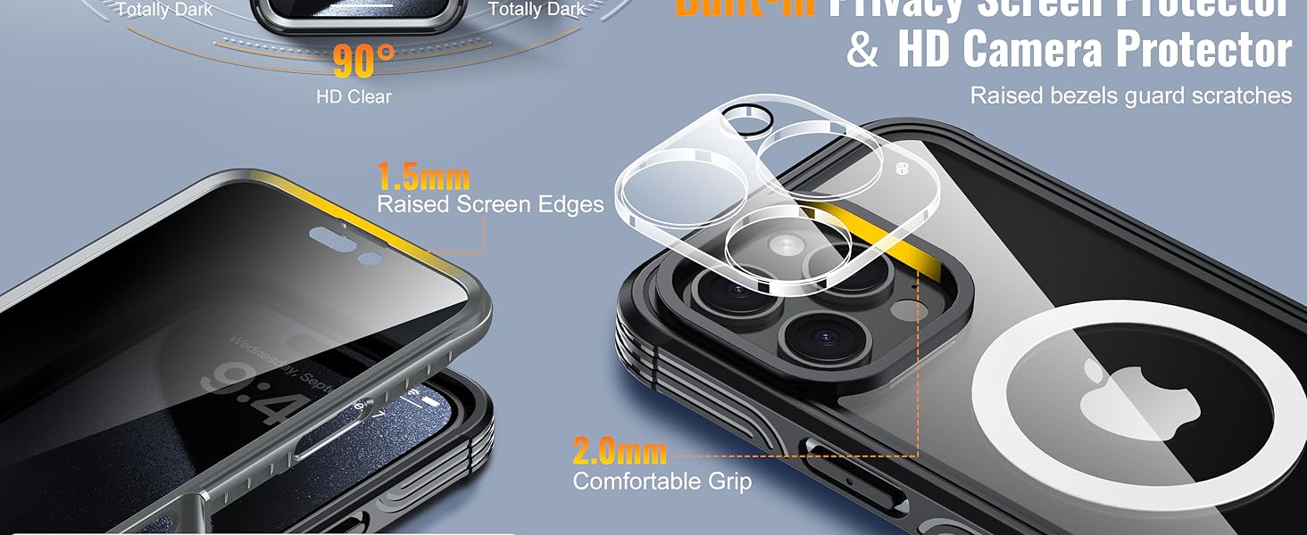 Amazon.com: GIVELOT Magnetic & Stand for iPhone 16 Pro Max Case Built-in Privacy Screen ...