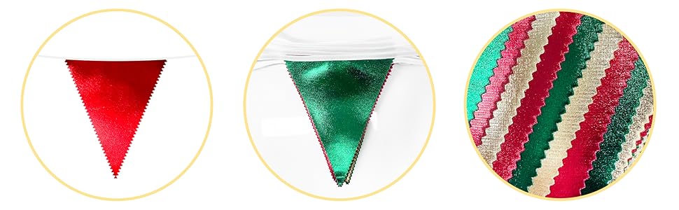 Amazon.com: Christmas Party Decorations Triangle Pennant Banner Flag ...