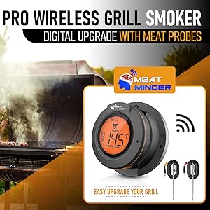 Amazon.com: Meat Minder Pro Wireless Grill Smoker Smart Thermometer Upgrade Replacement with ...