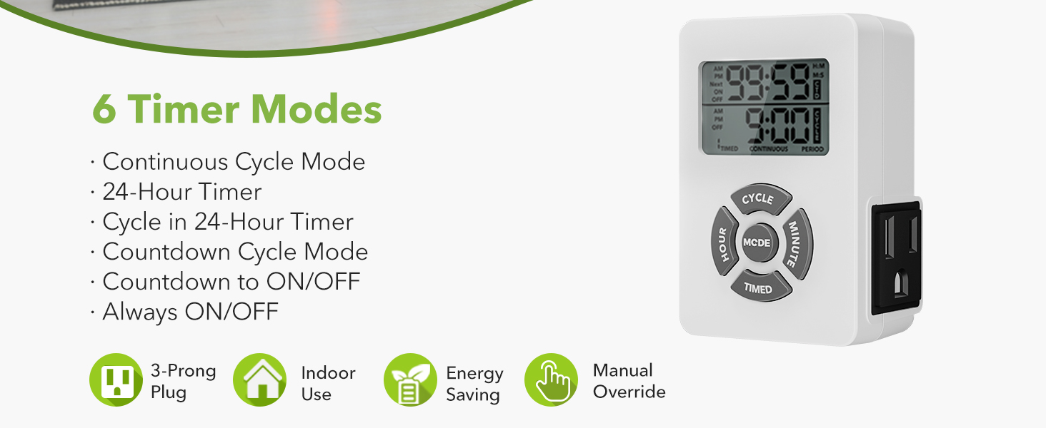 Amazon.com: BN-LINK Digital Infinite Repeat Cycle Timer for Electrical outlets Indoor, with ...