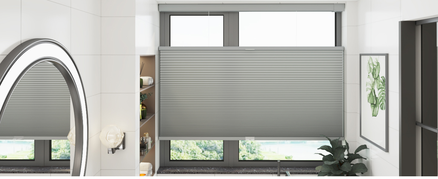 Amazon.com: Changshade No Drill Custom Top Down Bottom Up Cellular Shades, No Tools Blackout ...