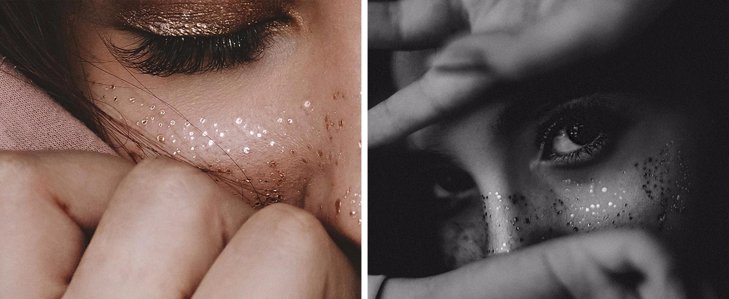 Amazon.com : Face Glitter Freckles, Makeup Patches-Silver-Face Glitter Speckles Patches, 4pcs ...