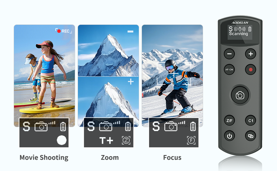 Amazon.com : for Sony Camera Rechargeable Shutter Release, AODELAN Wireless Remote Control Zoom ...