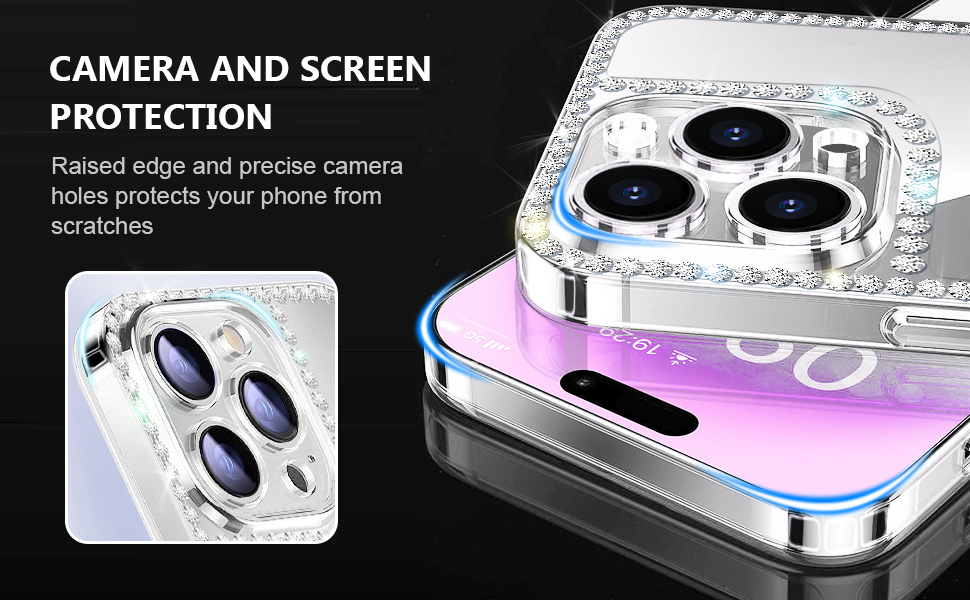 Amazon.com: Bonitec Compatible with iPhone 13 Pro Case Clear for Women Girls 3D Glitter Sparkle ...