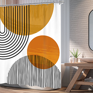 Amazon.com: Ufeela Abstract Mid Century Modern Shower Curtain 60Wx72L Inch Boho Geometric Art ...