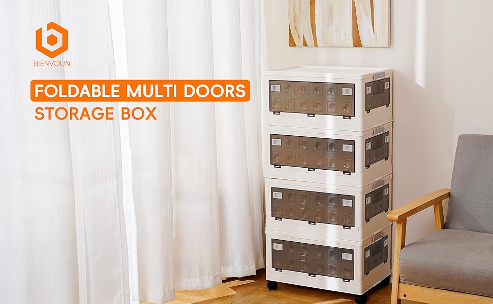 Amazon.com: Bienvoun 32Qt Closet Organizers and Storage Collapsible Storage Bins with Lids ...