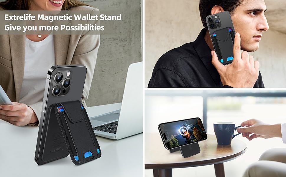 Amazon.com: for Magsafe Wallet, Works with Apple Find My, Magnetic Phone Wallet with Privacy ...