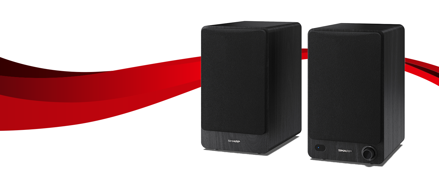 Sharp CP-SS30(BR) 60W RMS (2x 30W) 2-way Active Bookshelf Speakers ...