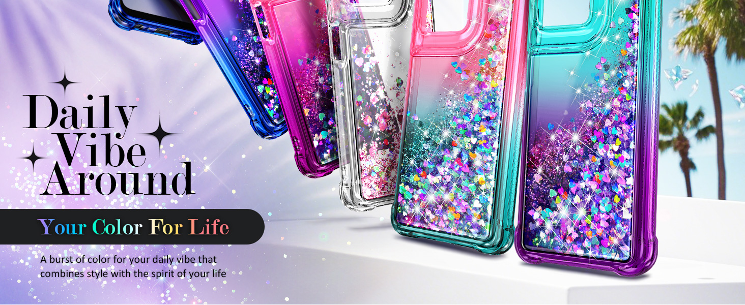 Amazon.com: WDHD Compatible with Samsung Galaxy A16-5G Phone Case Pink/Aqua | Bling Sparkly ...