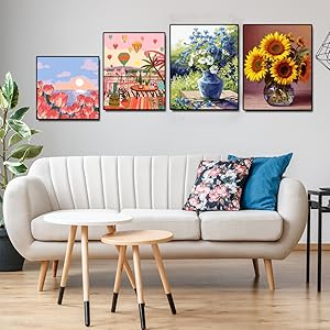 YALKIN Malen Nach Zahlen Erwachsene, Paint by Numbers Malen Nach Zahlen, DIY Landschaft mit ...