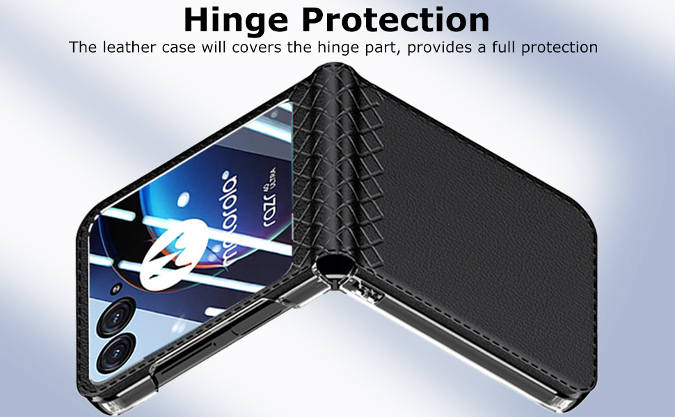 Amazon.com: YQODSZ for Motorola Moto Razr+ 2023 Leather Case with Screen Protector, [Hinge ...