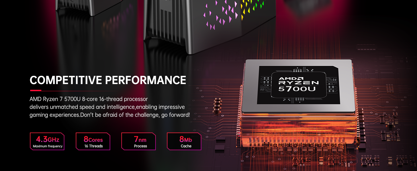 ACEMAGICIAN AMR5 Mini PC Windows 11, AMD Ryzen 7 5700U (8C/16T, up to 4.3Ghz) 16GB RAM 512GB ...