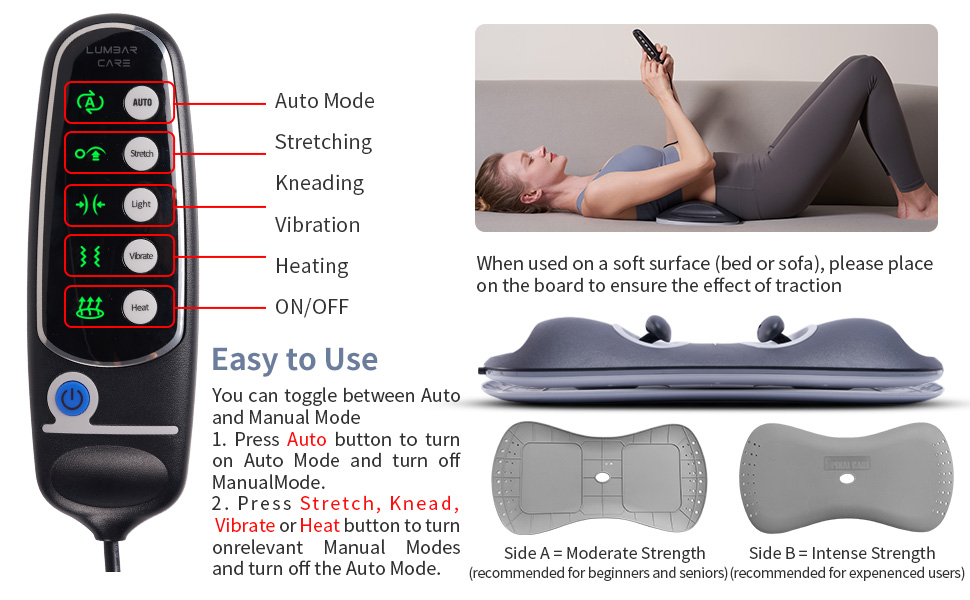 Amazon.com: ALPHAY Multifunctional Lumbar Traction Device with Dynamic Lumbar Stretching & Knead ...