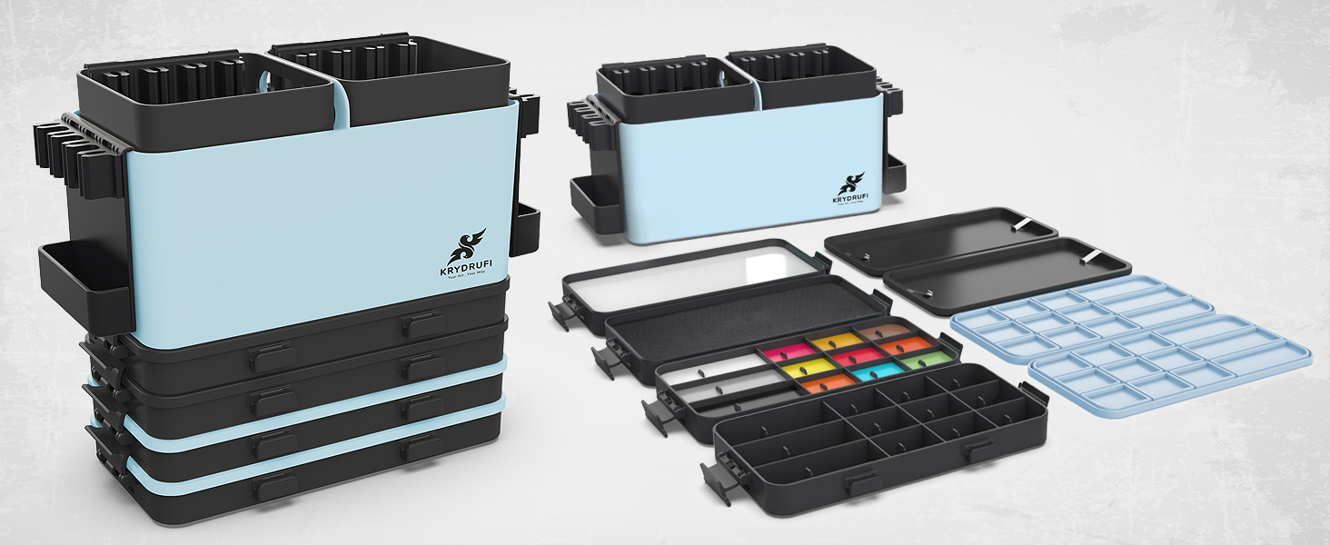 Amazon.com: KRYDRUFI Portable All-in-One Modular Painting Station with Paint Brush Cleaner and ...