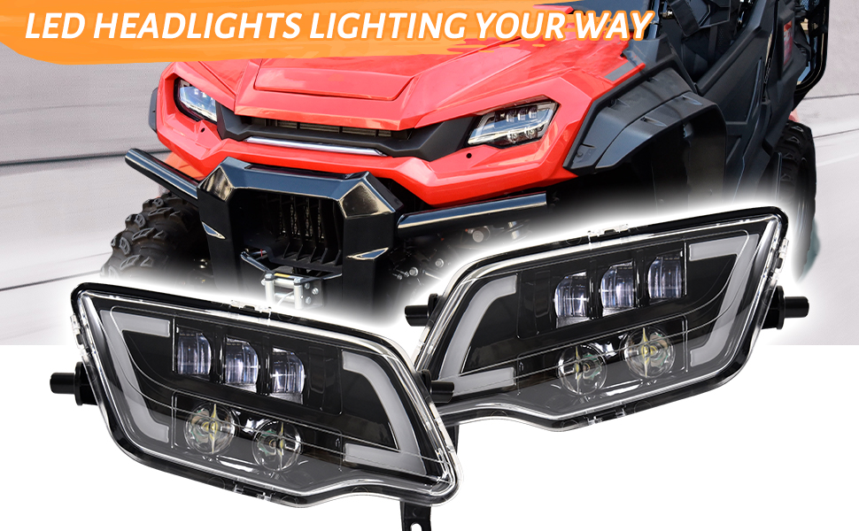 Amazon.com: POKIAUTO LED Headlights for Honda Pioneer Talon, Head ...