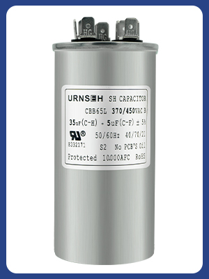 Urnseh 35+5 uF MFD ±5% 370/450 VAC CBB65 Dual Circular Run Start Round Capacitor for Condenser ...