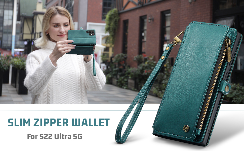 Amazon.com: Defencase Compatible with Samsung Galaxy S22 Ultra Case Wallet with RFID Blocking ...