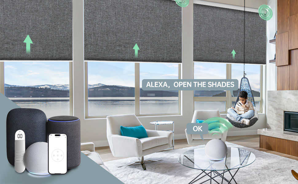 Amazon.com: DONGFXK Motorized Blinds Automatic Shades Upgraded to Smart No Drill with Customized ...